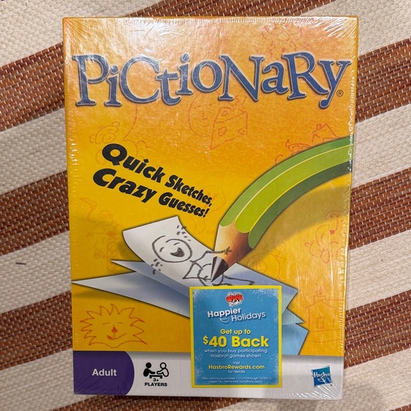 Hasbro | Games | Hasbro Pictionary Game Yellow And Blue | Poshmark
